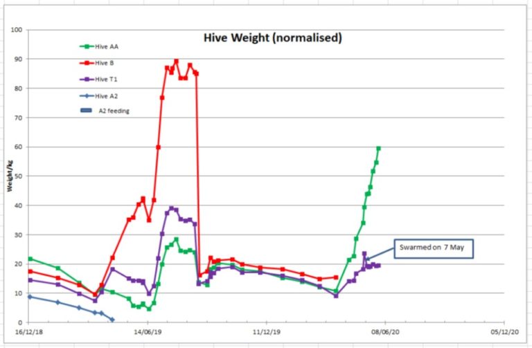 Hive weights from David Brassington – Weybridge Beekeepers